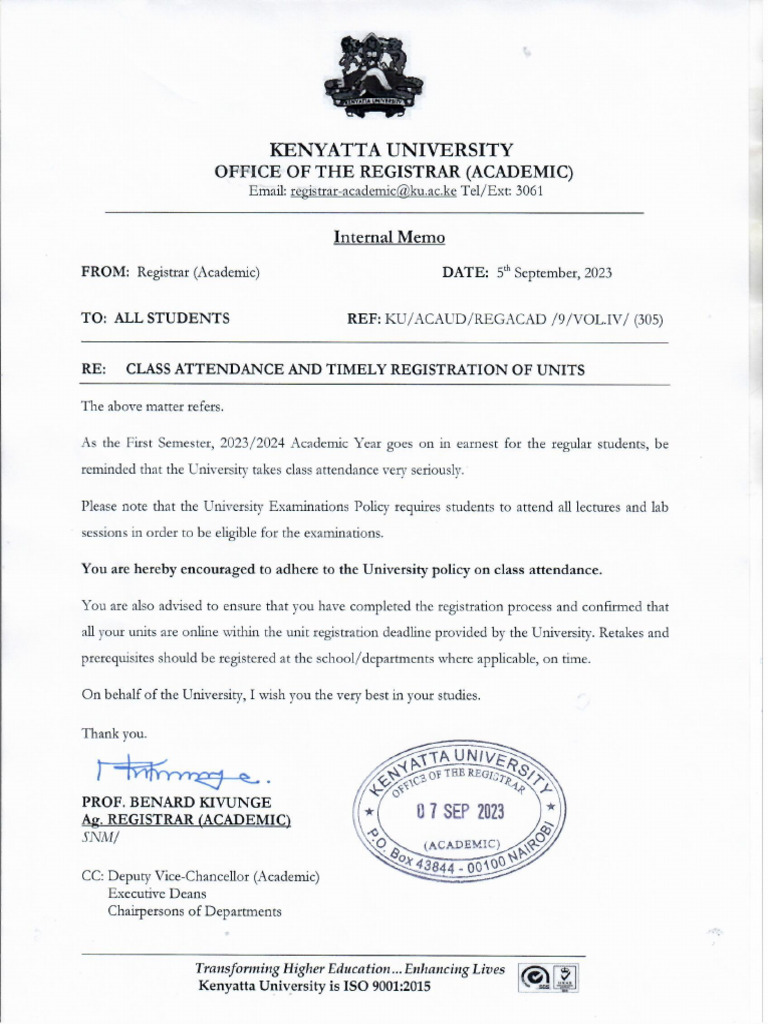 Class Attendance and Timely Registration of Units | PDF