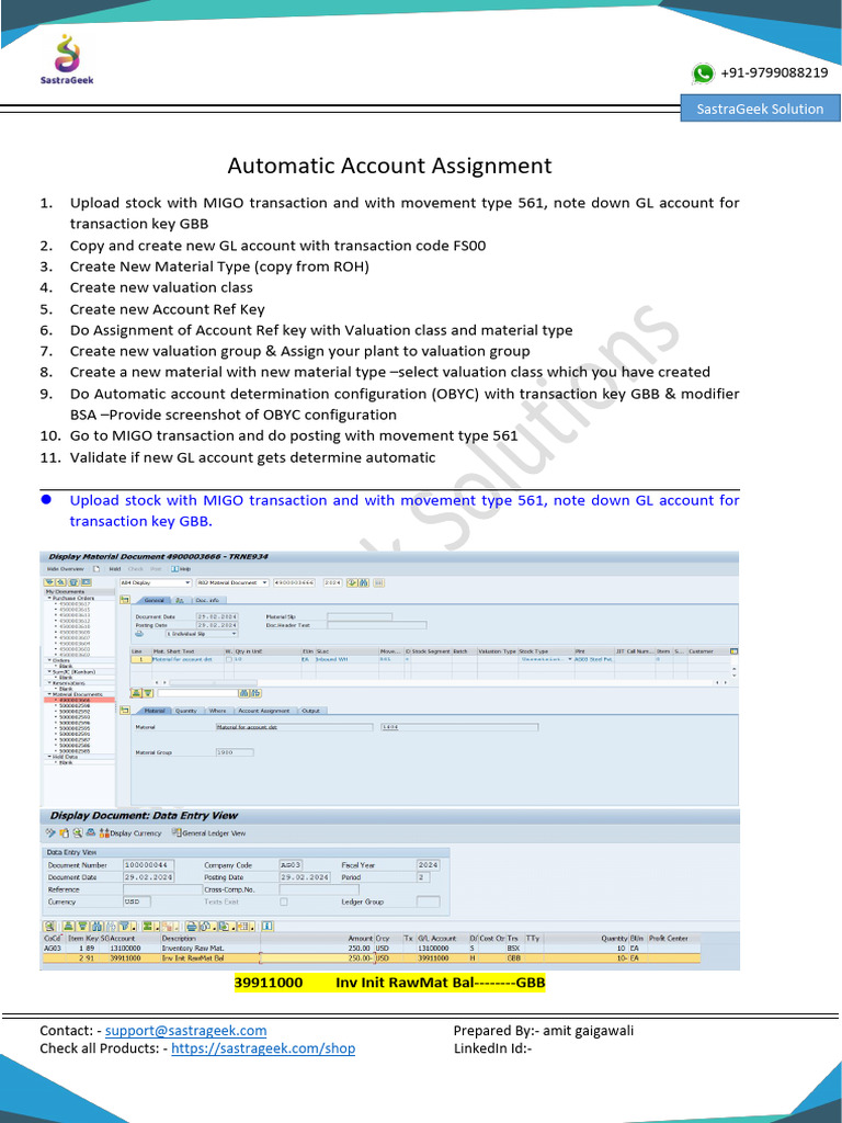 Automatic Account Determination 1721873581 | PDF | Computing