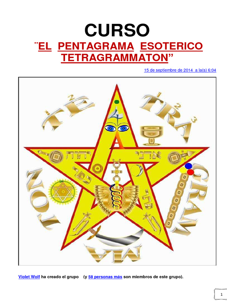 Curso sobre el Pentagrama Esotérico | PDF | Alquimia | Tarot