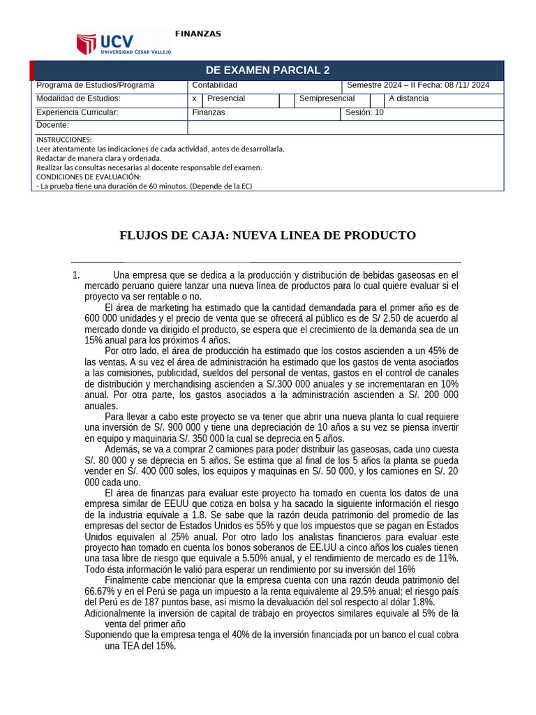 Análisis Financiero de Nueva Línea de Bebidas | PDF | Economias | Dinero