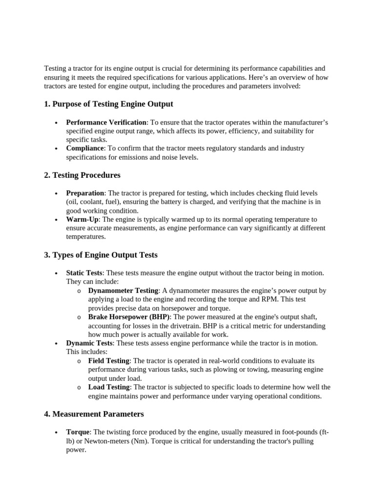 Tractor Tests | PDF | Tractor | Horsepower