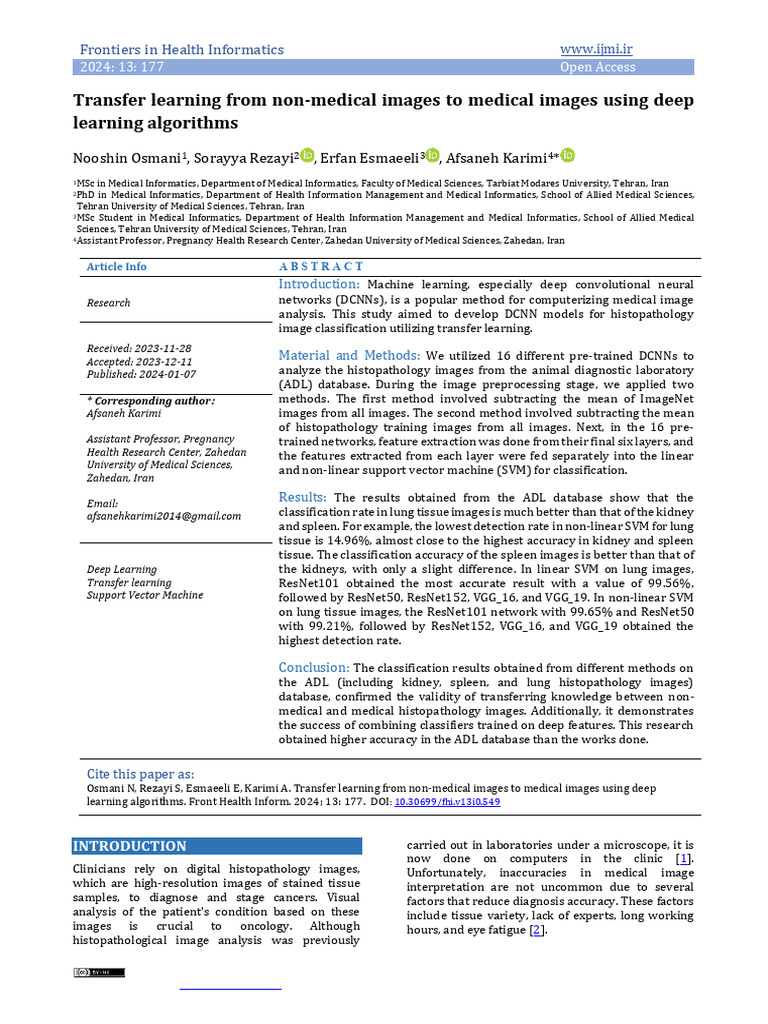 Transfer Learning From Non-Medical Images To Medical Images Using Deep ...