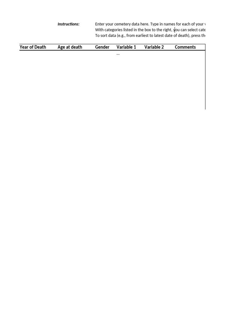 Cemetery Data Entry and Analysis Guide | PDF | Applied Mathematics ...