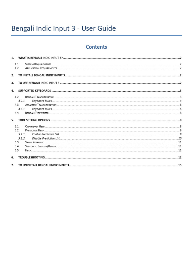Bengali Indic Input 3 User Guide Pdf Computer Keyboard Windows 7