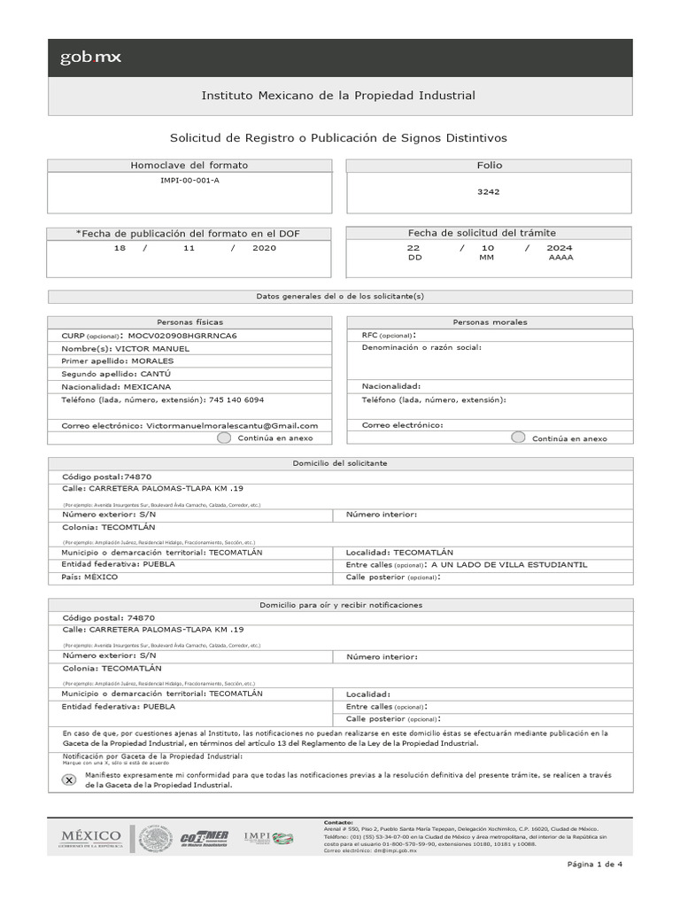 Impi 00 001 | PDF | Marca comercial | México