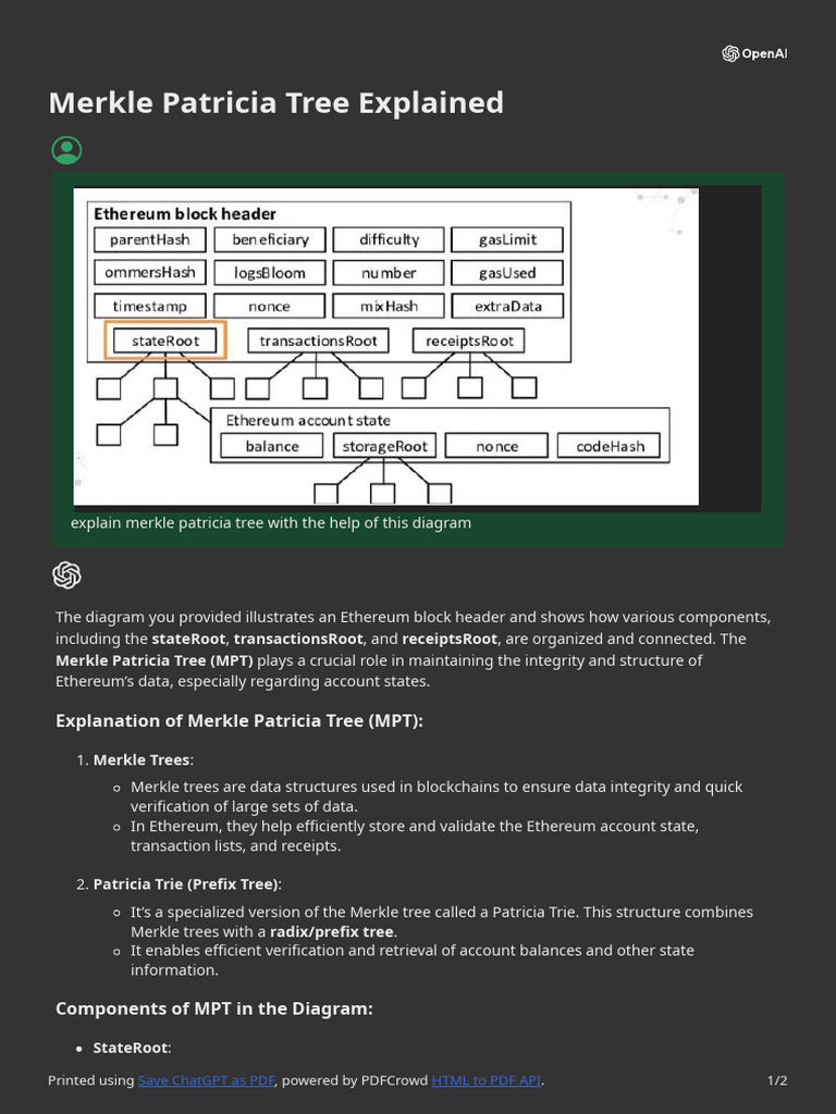 Merkle Patricia Tree Explained | PDF | Algorithms And Data Structures | Computer Data