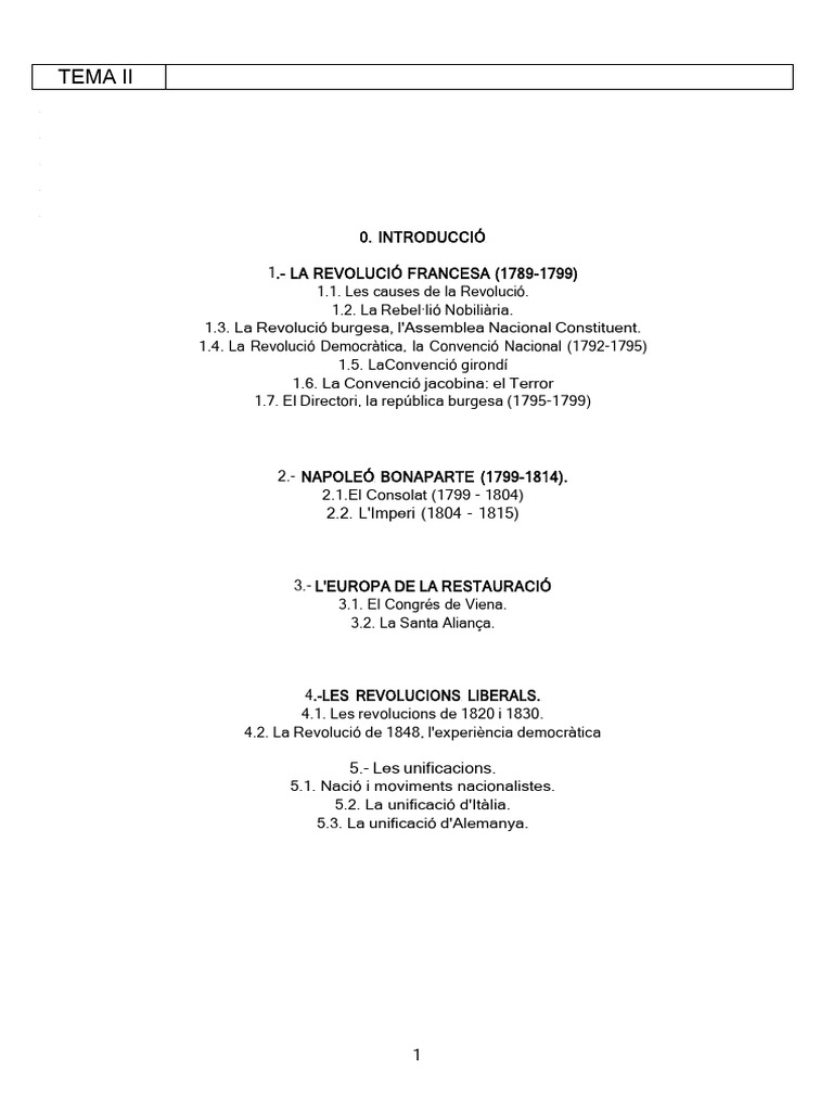 TEMA 2-Les Revolucions Liberals I El Nacinalisme. | PDF