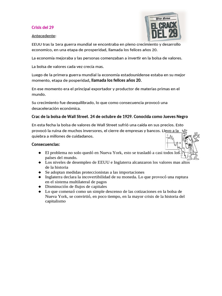 Crisis Del 29 | PDF | Gran depresion | Economias
