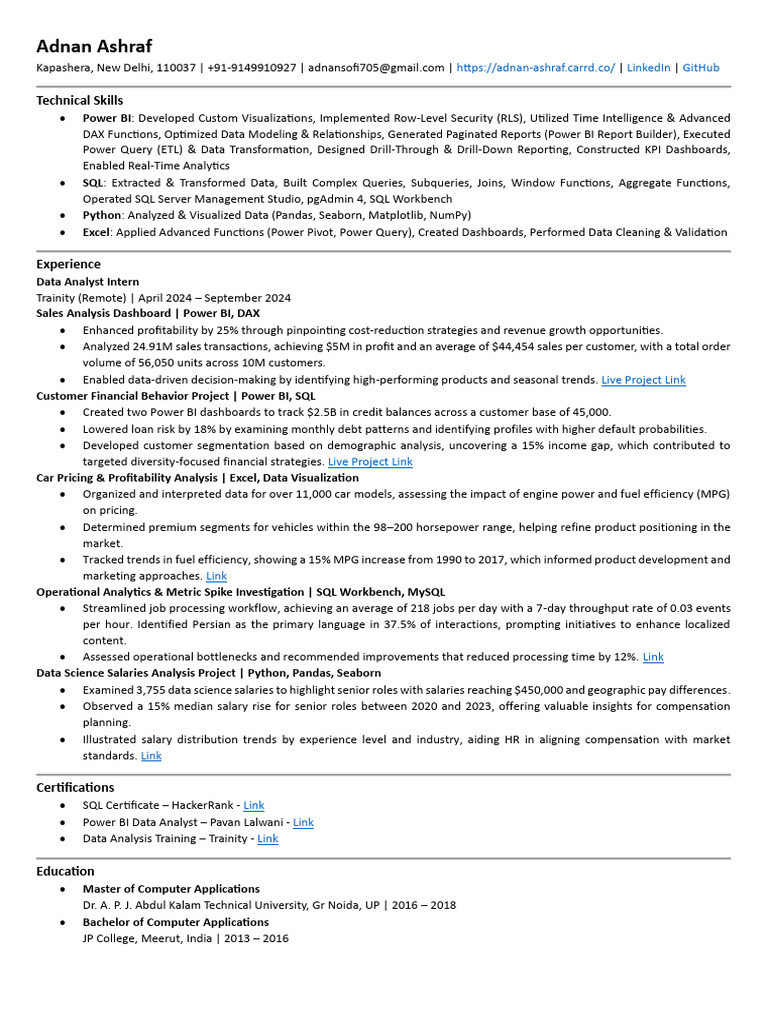 Adnan Ashraf CV | PDF | Analytics | Computing