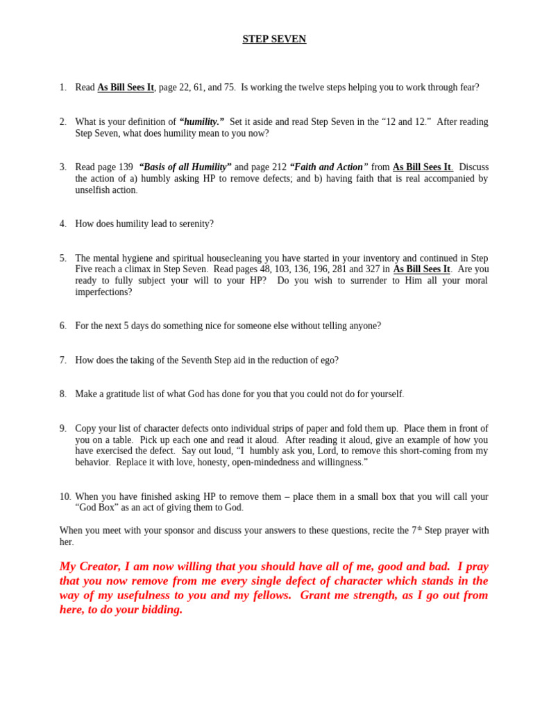 Step Seven | PDF | Career & Growth | Self-Improvement