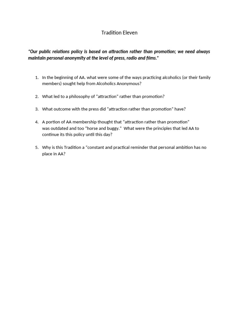 Tradition Eleven Pdf Lifestyle
