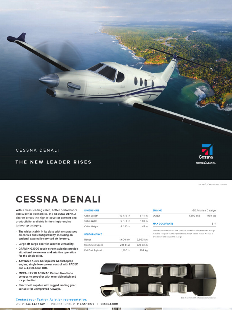 Cessna Denali: Premier Single-Engine Turboprop | PDF | Cessna ...