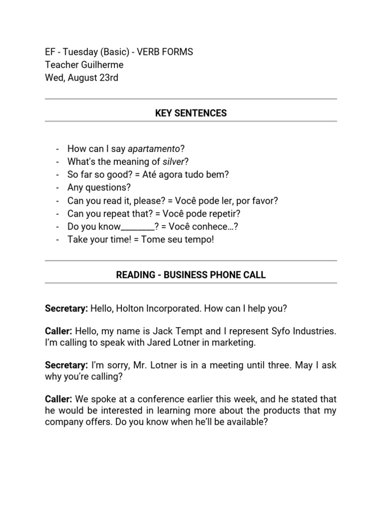 Class 1 - Eft - Simple Present | PDF | Linguistics | Grammar