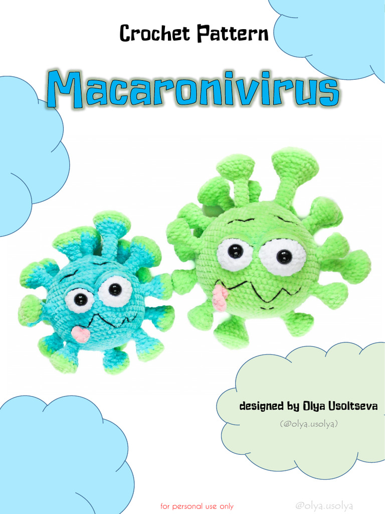 Eng Macaroni Virus Crochet Pattern Olya - Usolya | PDF | Yarn | Crochet
