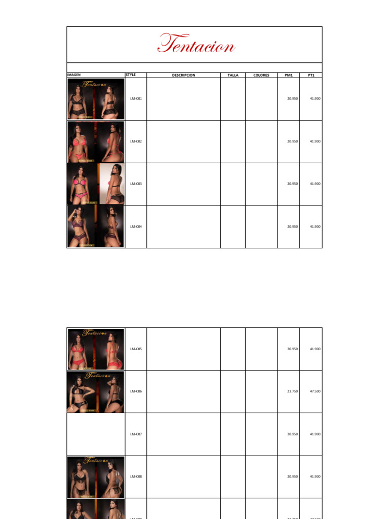 Precio Tentaciones PM1 | PDF