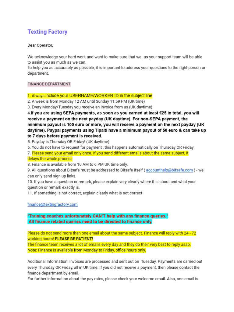 TEXTING FACTORY Chat FMT | PDF