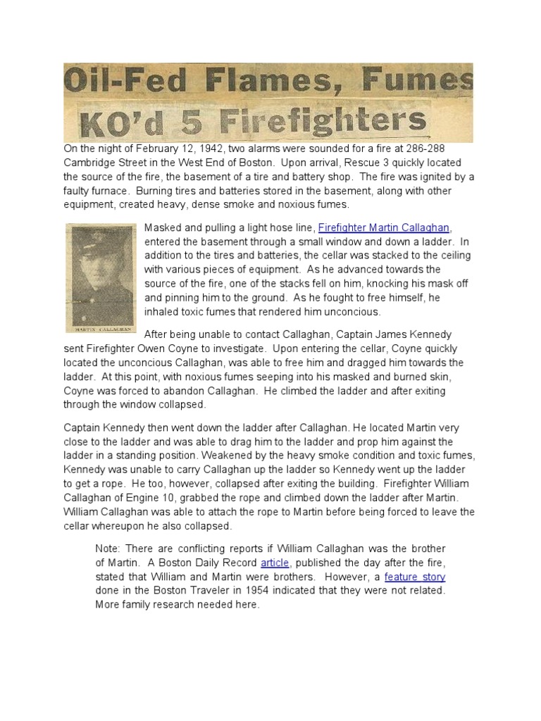 MartinA Callaghan | PDF | Firefighter | Fires