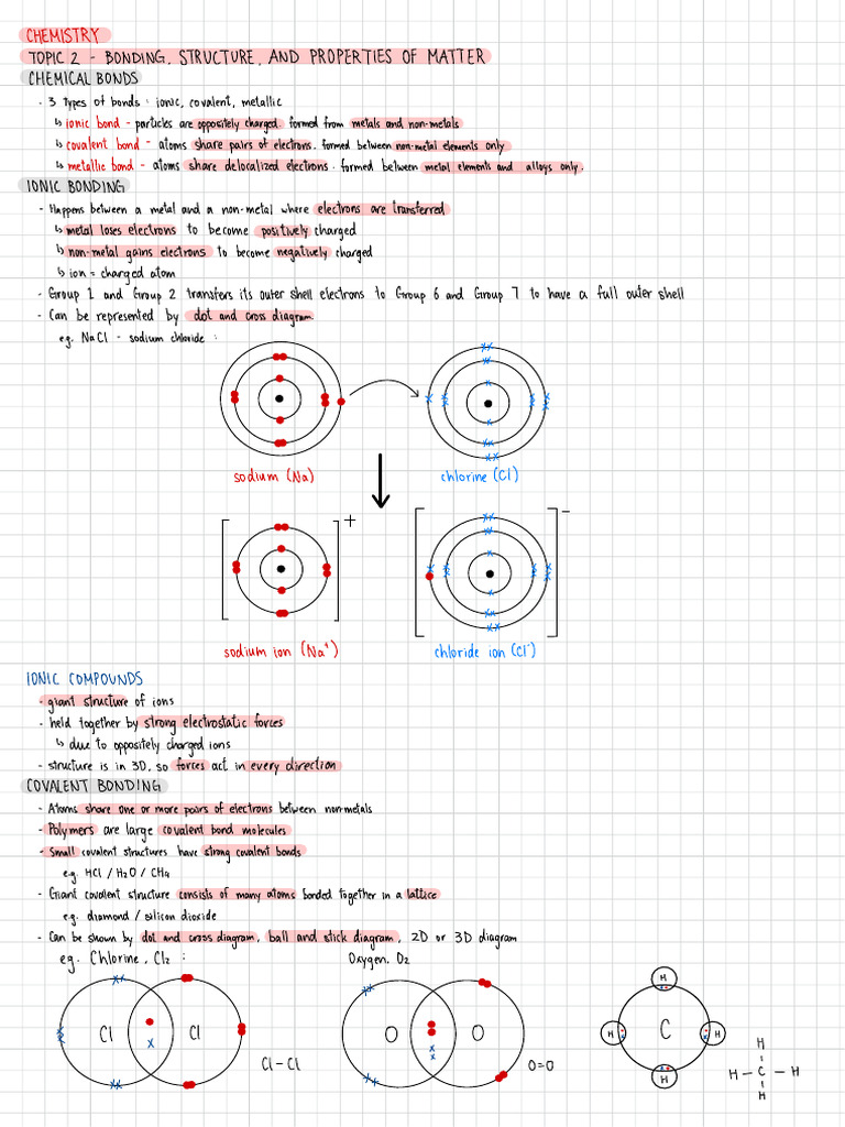 Topic 2 - Bonding, Structure, and Properties of Matter | PDF | Chemical ...