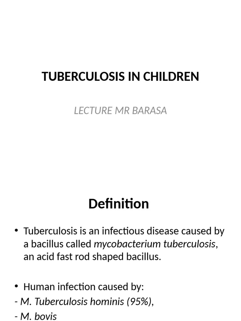 Understanding Childhood Tuberculosis | PDF | Tuberculosis | Diseases ...