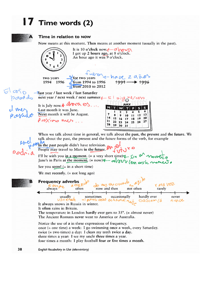 U17 Time Words 2 | PDF