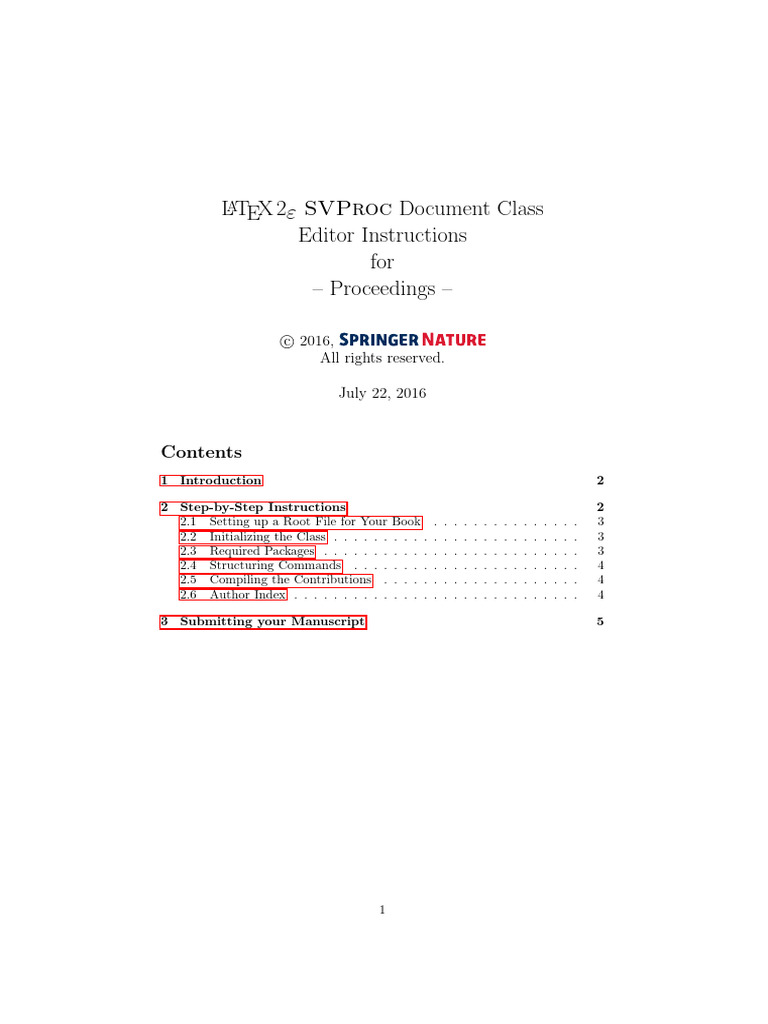 LaTeX2ε SVProc Editor Guide | PDF | Computing | Text