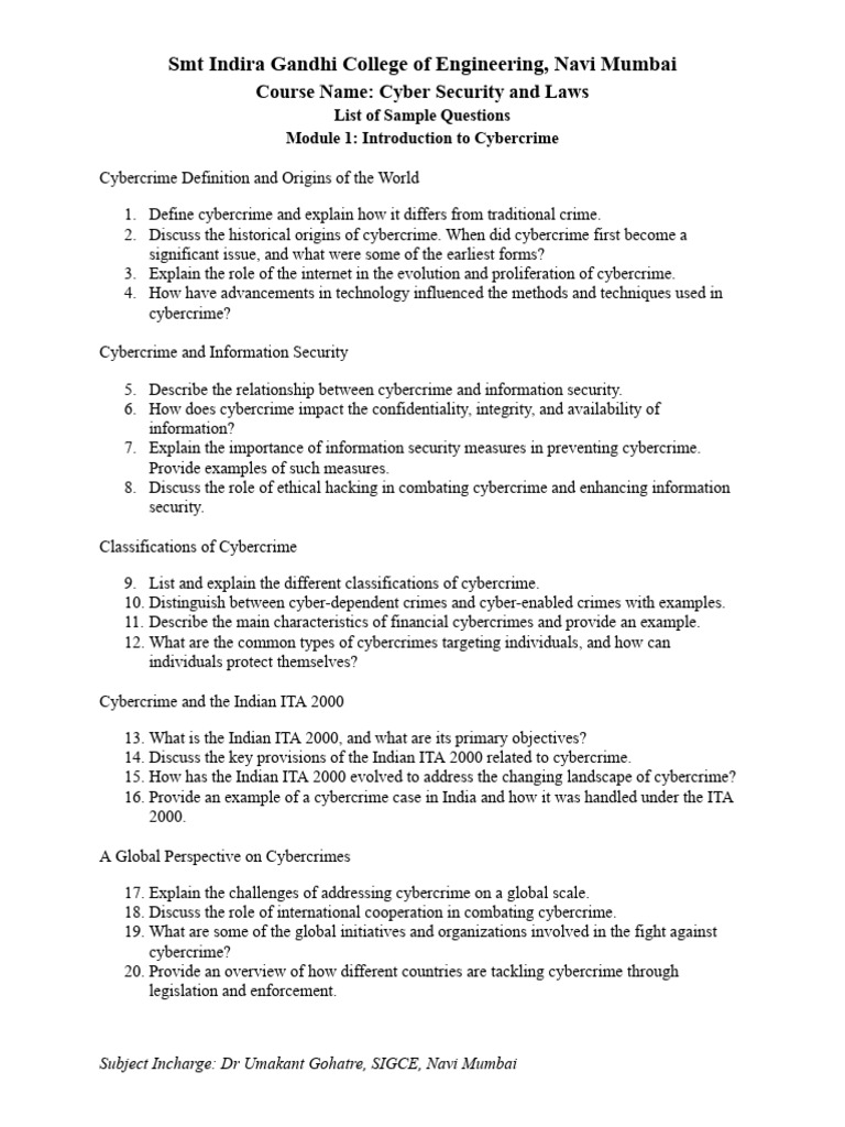 Module 1 Introduction To Cybercrime | PDF | Social Science | Computers