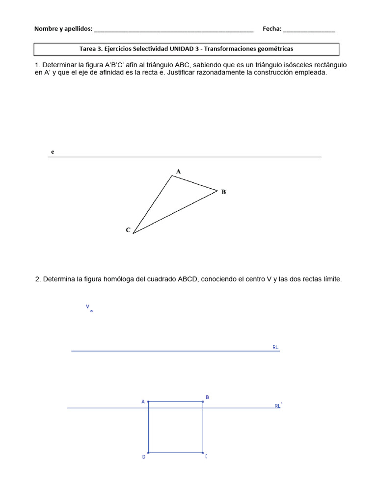 TAREA 3. Ejercicios Selectividad UNIDAD 3 | PDF