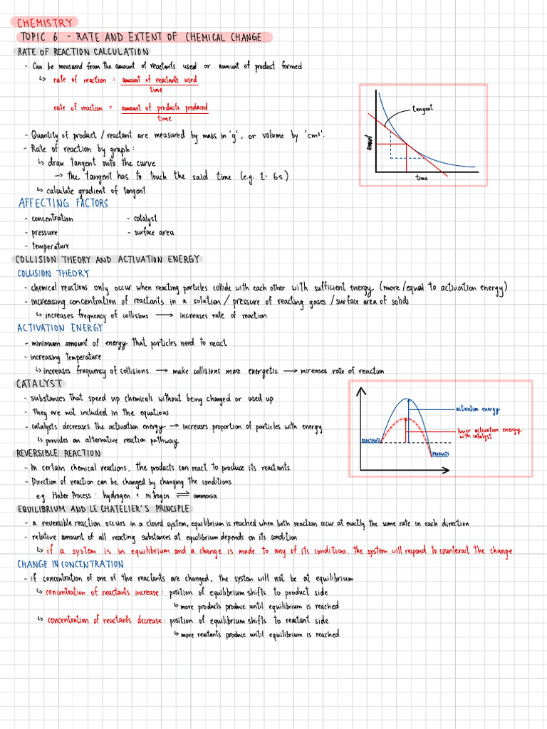 Topic 6 - Rate and Extent of Chemical Change | PDF | Reaction Rate ...