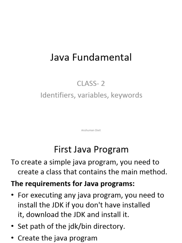 Java Fundamental2 | PDF | Variable (Computer Science) | Class (Computer ... Java Fundamental2 | PDF | Variable (Computer Science) | Class (Computer ...