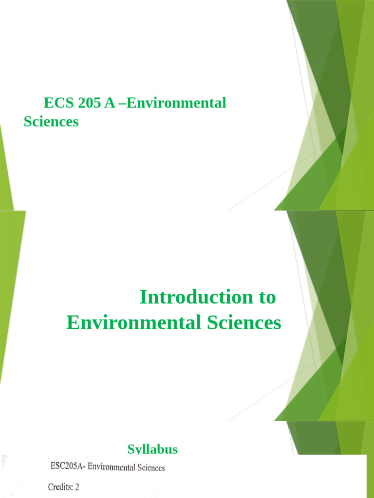 Introductory Lecture-Environment Ecology Modidied Lecture | PDF ...