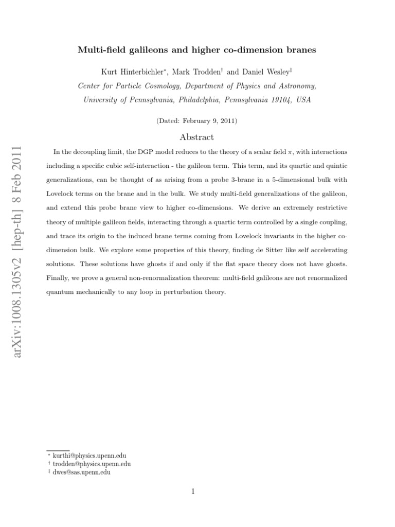 Kurt Hinterbichler, Mark Trodden and Daniel Wesley - Multi - Field ...