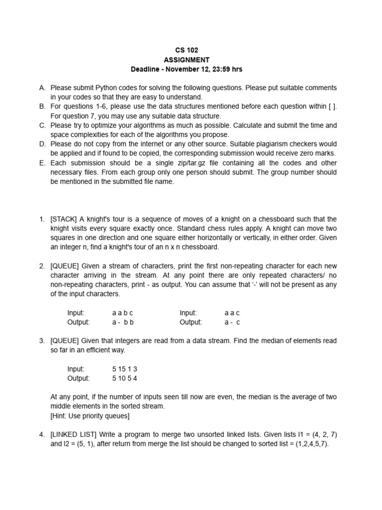 Assignment | PDF | Algorithms And Data Structures | Algorithms Assignment | PDF | Algorithms And Data Structures | Algorithms