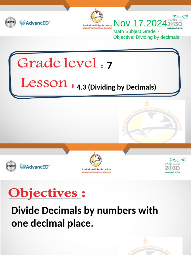 Lesson 4.3 (Dividing by Decimals) | PDF | Teaching Methods & Materials ...