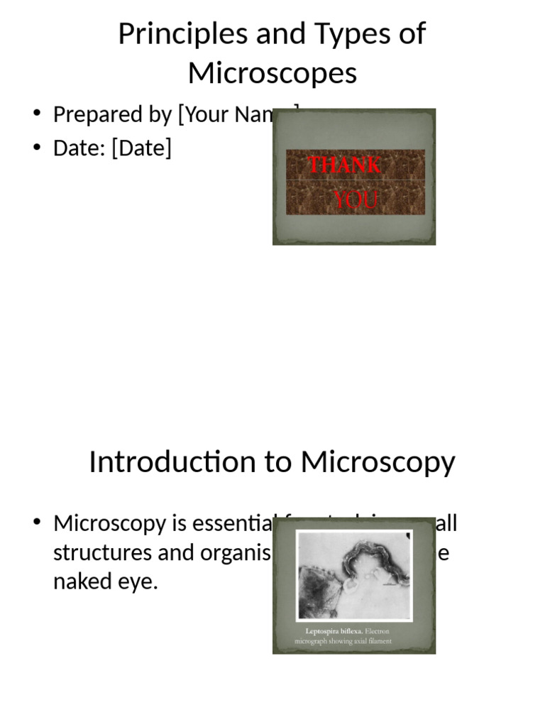 Principles and Types of Microscopes | PDF