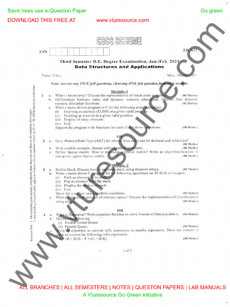 Dsa Pyq Feb-2023 | PDF