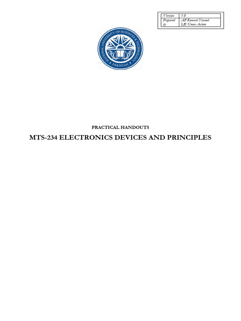 EE-313 Electonics Circuit Design Manual | PDF | Amplifier | Field Effect Transistor