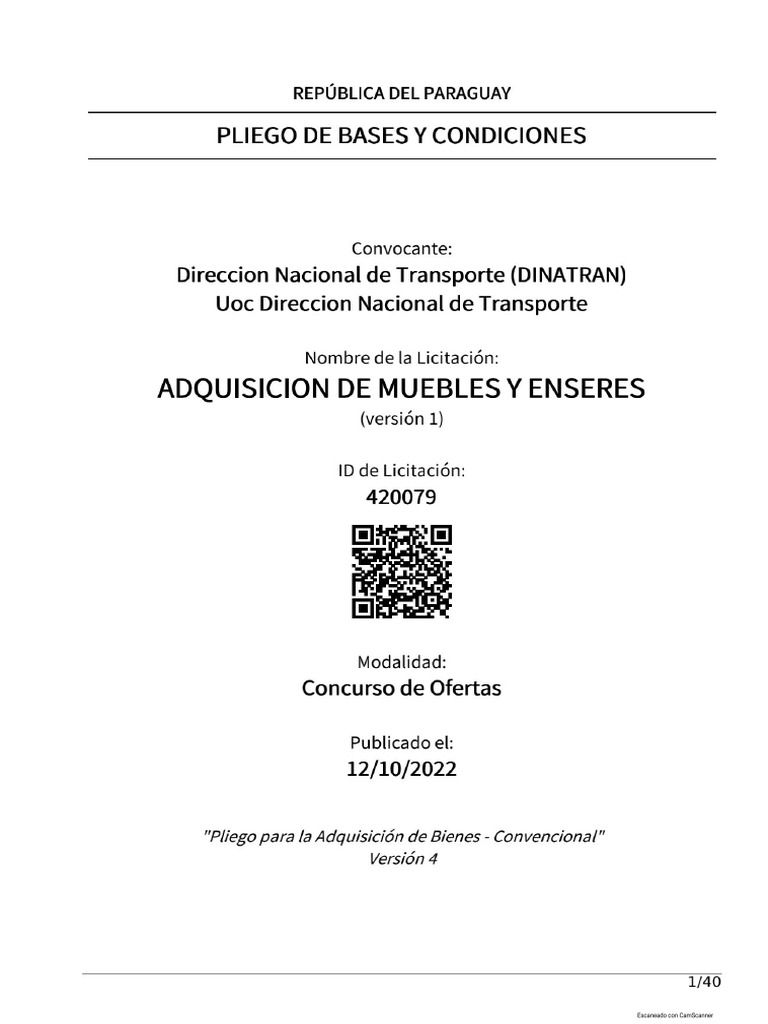 01 Pliego de Bases y Condiciones PBC | PDF