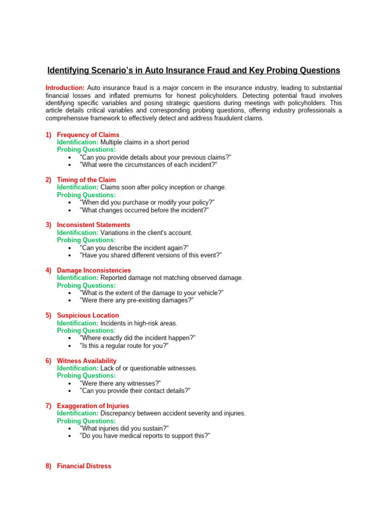 Identifying Scenario's in Auto Insurance Fraud and Key Probing ...