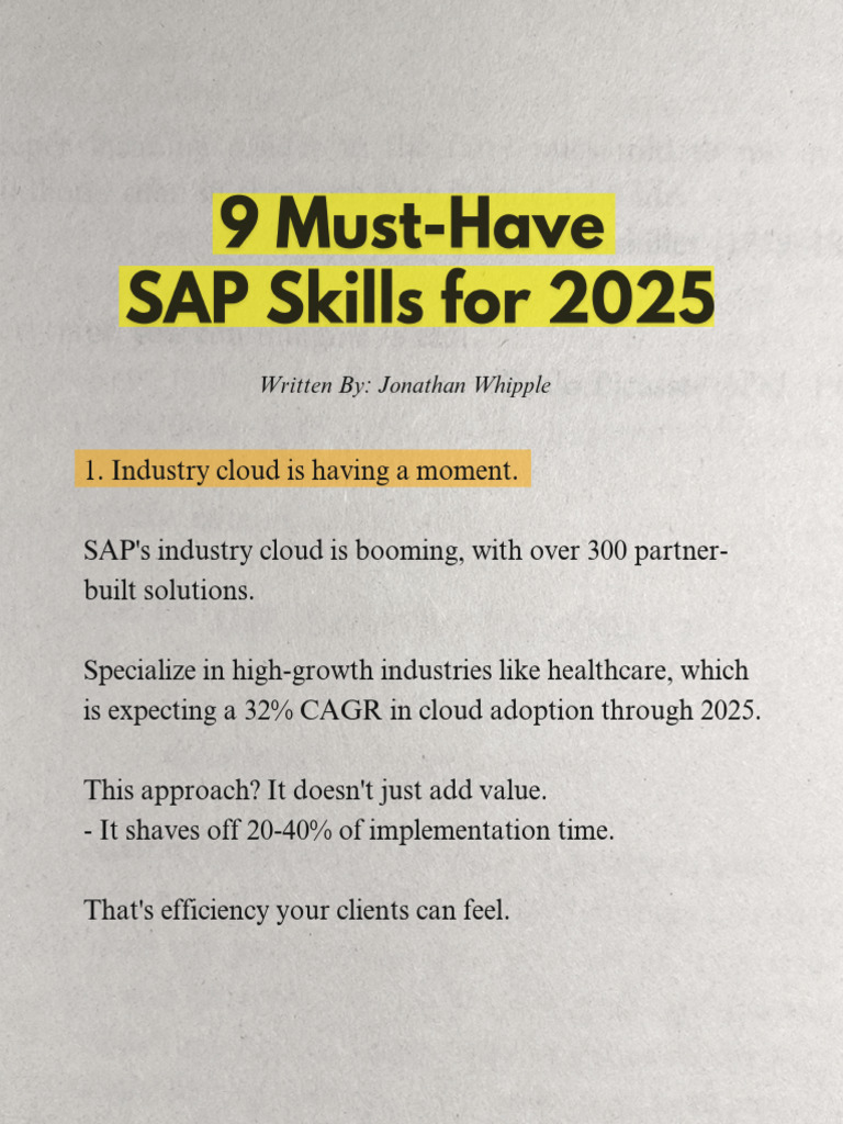 9 Must-Have SAP Skills For 2025 - Whipple | PDF | Cloud Computing ...