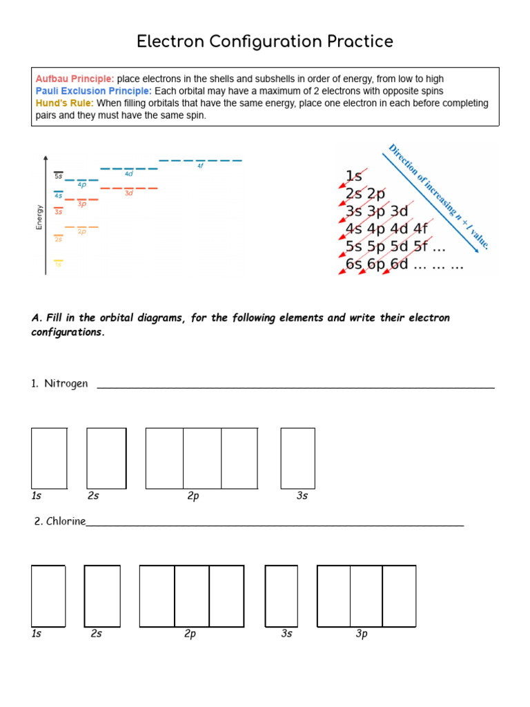 Electron Configuration Practice Guide | PDF | Electron Configuration ...