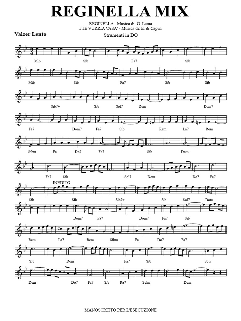 Valzer Lento Sheet Music Manuscript | PDF