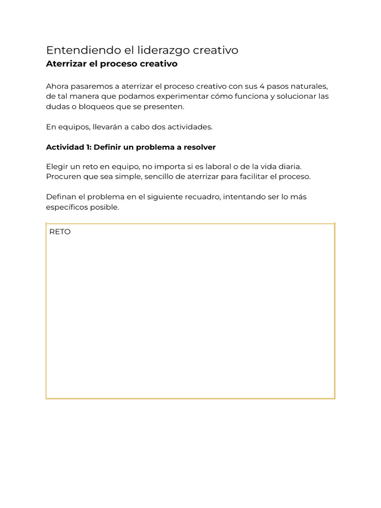 Proceso Creativo en 4 Pasos | PDF