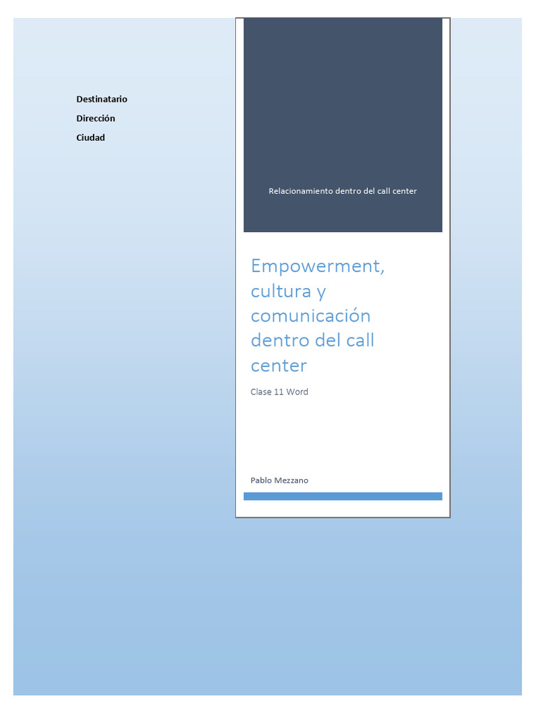 Empowerment y Comunicación en Call Centers | PDF | Centro de llamadas ...