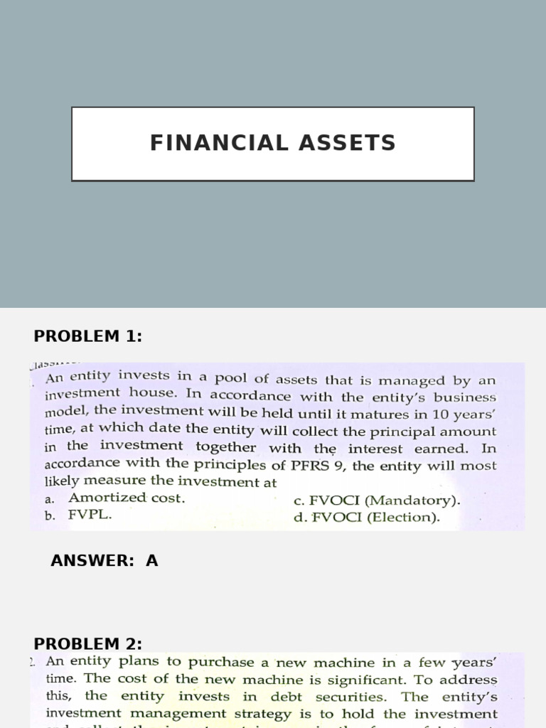 Financial Assets Measurement and Classification | PDF | Fair Value ...