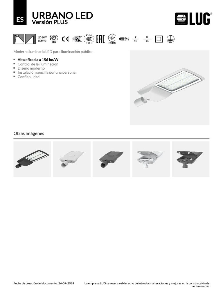 LUG URBANO LED Version PLUS ES 81436 | PDF | Diodo emisor de luz ...