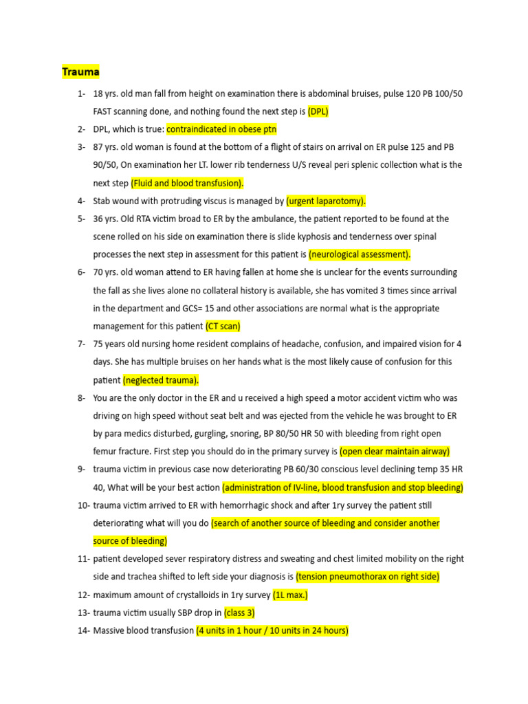General MCQs Imp | PDF | Shock (Circulatory) | Bleeding