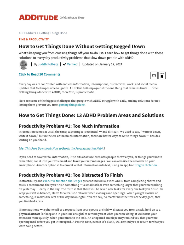 Strategies for ADHD Productivity | PDF | Career & Growth | Self-Improvement