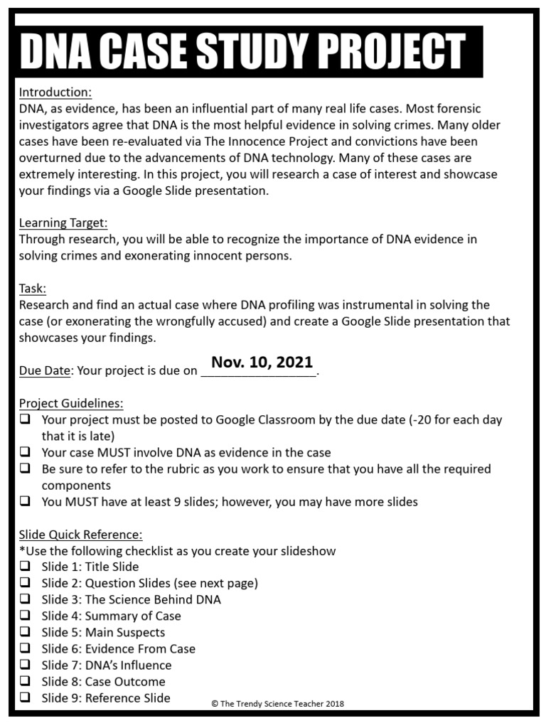 DNA Case Study Project - 2021-1 | PDF | Innocence Project | Criminal ...