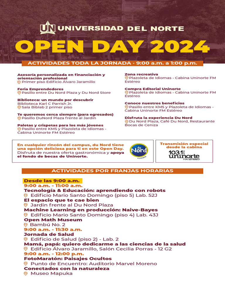 Programacion Open Day 2024 | PDF
