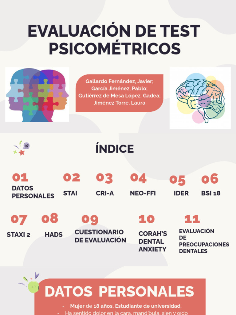 Evaluación Test Psicométricos | PDF | Ansiedad | Ciencias del ...